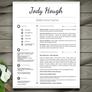 Teacher Resume Template (Classic) - EDITABLE with PowerPoint and Google ...