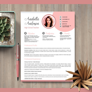 EDITABLE Teacher Resume Template (Anabella2) for MS PowerPoint and ...
